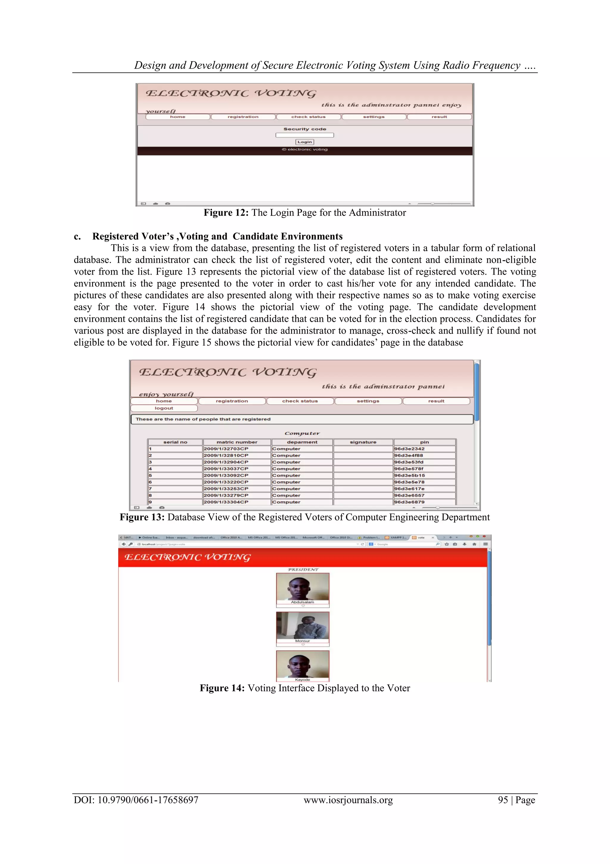 Design And Development Of Secure Electronic Voting System Using Radio Frequency Identification