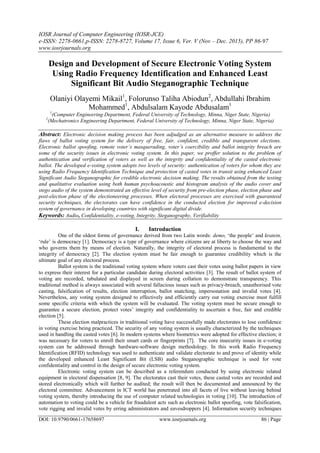Design and Development of Secure Electronic Voting System Using Radio ...