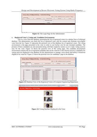 Design and Development of Secure Electronic Voting System Using Radio Frequency Identification ...