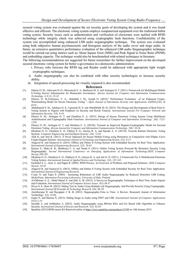 Design And Development Of Secure Electronic Voting System Using Radio Frequency Identification
