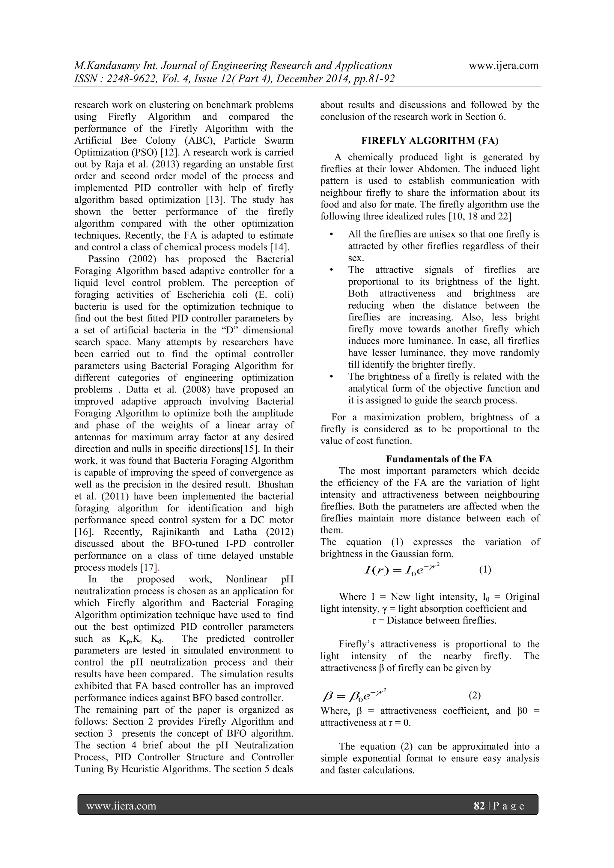 A Heuristic Approach for optimization of Non Linear process using Firefly Algorithm and ...