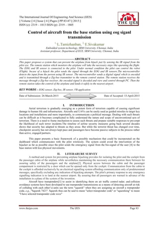 Control of aircraft from the base station using eog siganl transmission | PDF | Information and ...