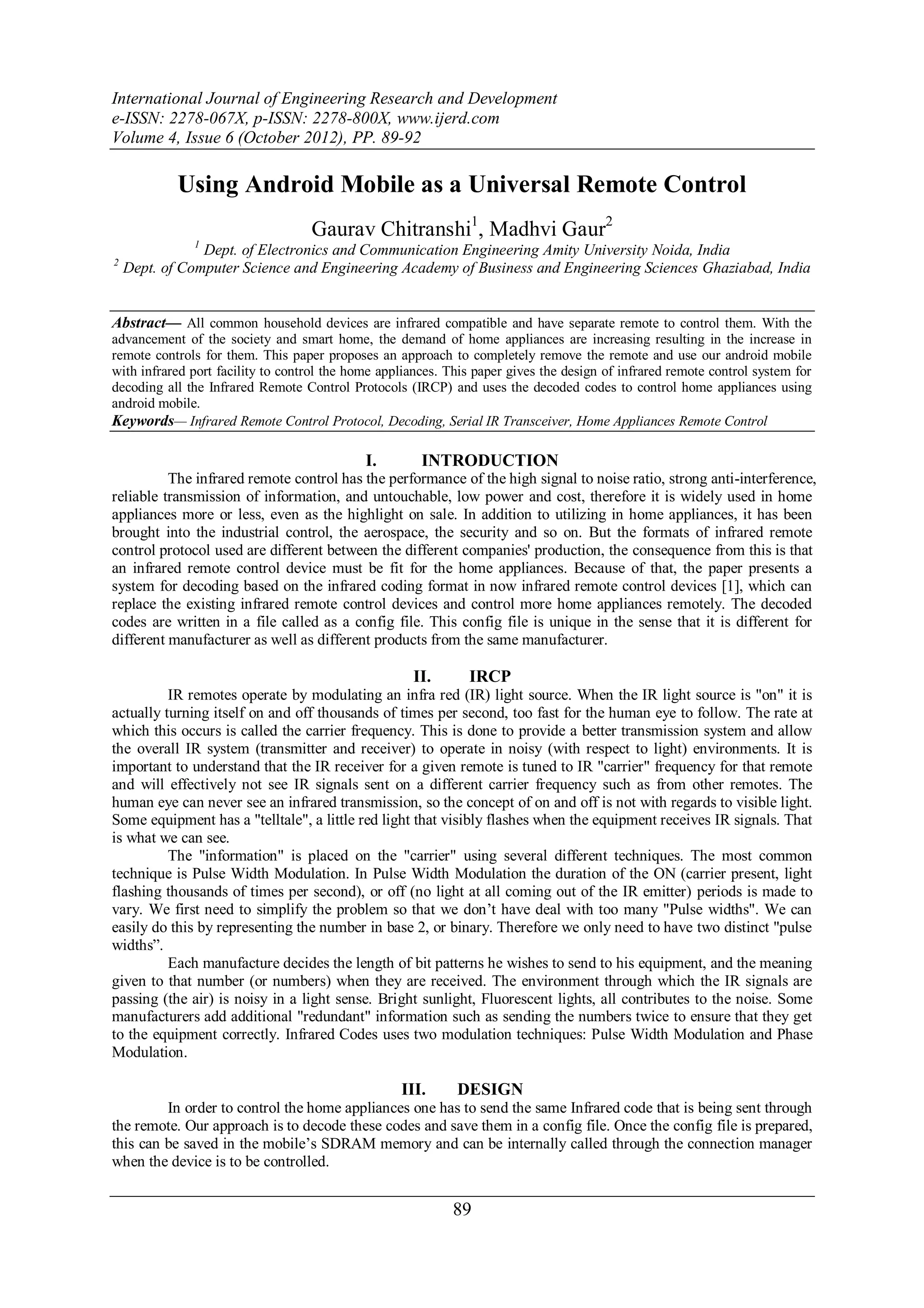 International Journal of Engineering Research and Development (IJERD) | PDF