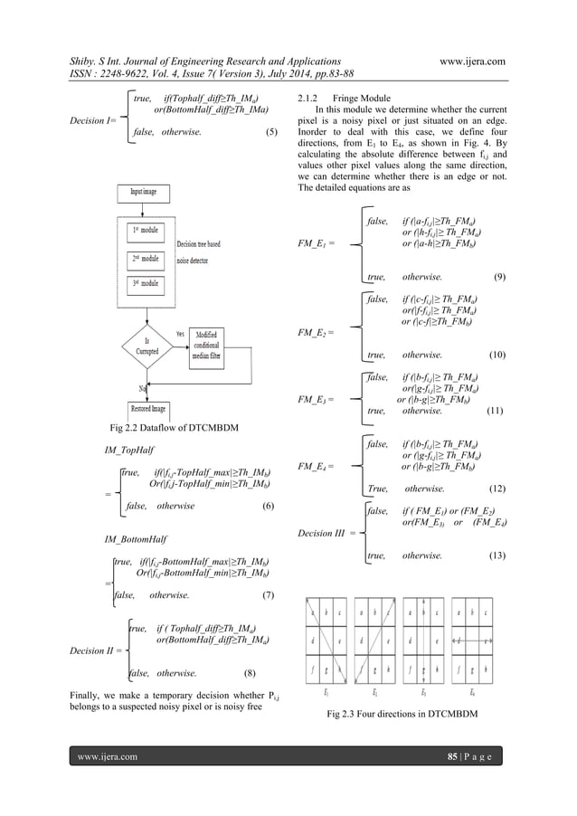 A Decision tree and Conditional Median Filter Based Denoising for impulse noise in images | PDF ...