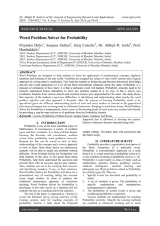 Word Problem Solver for Probability | PDF