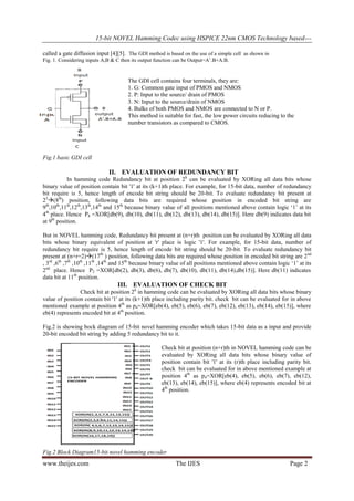 15-bit NOVEL Hamming Codec using HSPICE 22nm CMOS Technology based on GDI Technique | PDF