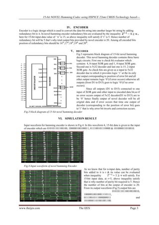 15-bit NOVEL Hamming Codec using HSPICE 22nm CMOS Technology based on ...
