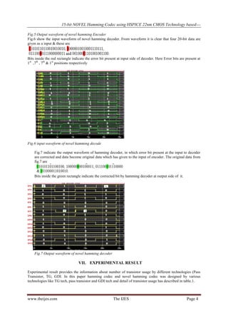 15-bit NOVEL Hamming Codec using HSPICE 22nm CMOS Technology based on ...