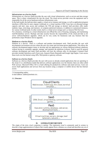 Impacts of Cloud Computing in the Society | PDF