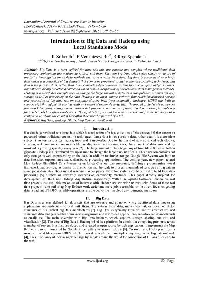 Introduction to Big Data and Hadoop using Local Standalone Mode | PDF | Computing | Technology ...