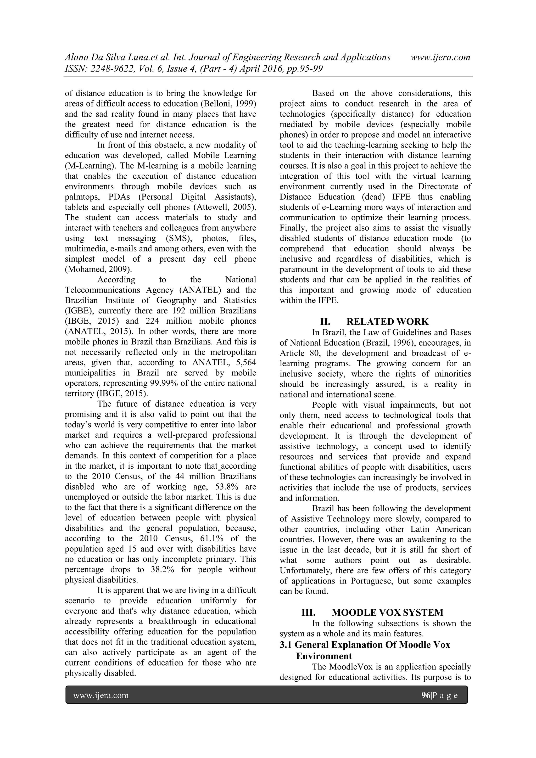 Implementing an Android Tool for Visually Impaired Students of E-Learning | PDF