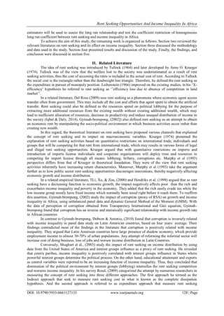 Rent Seeking Opportunities and Income Inequality in Africa | PDF