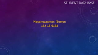 Student Data Base by OOP | PPT