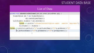Student Data Base by OOP | PPT
