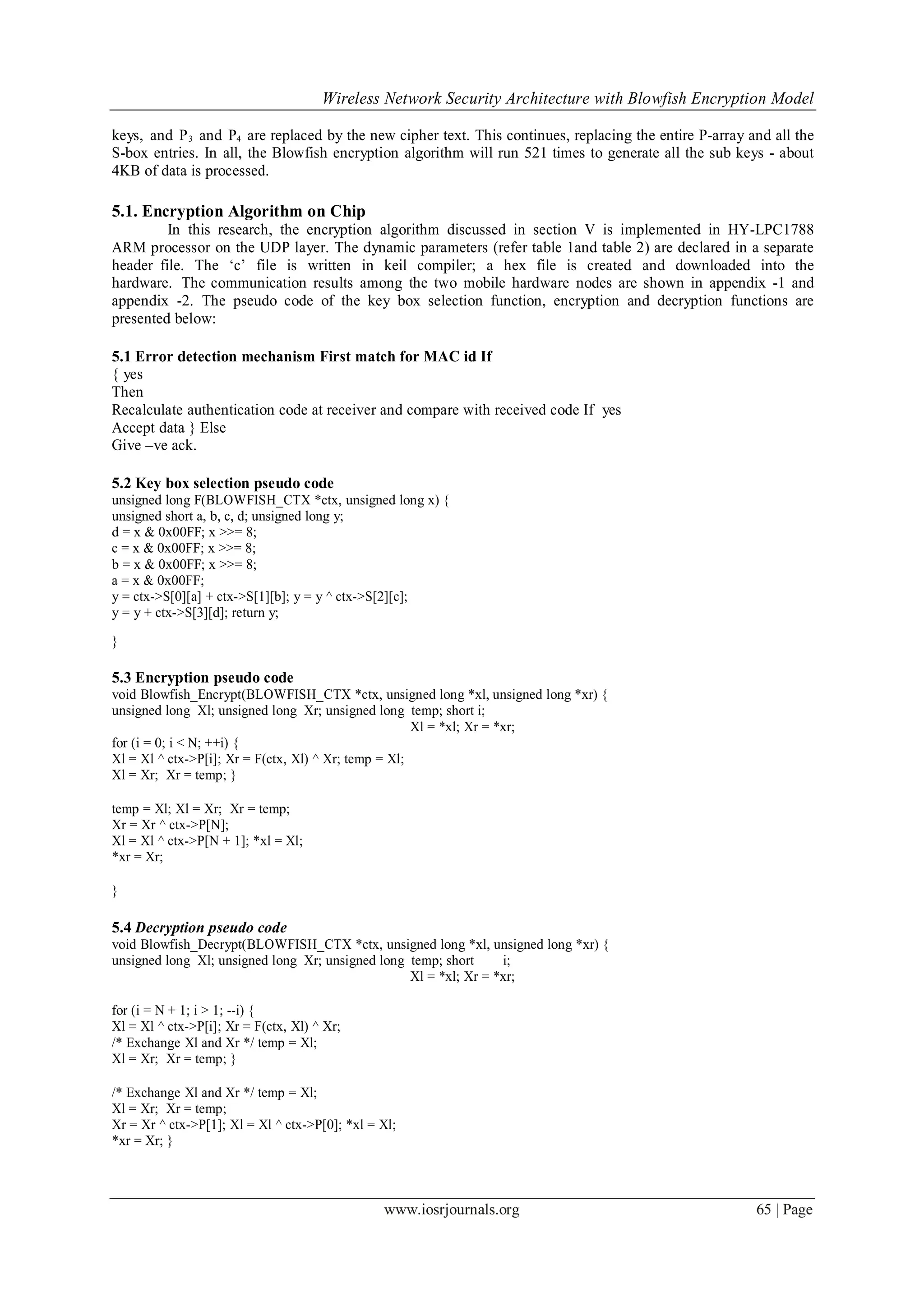Wireless Network Security Architecture with Blowfish Encryption Model | PDF | Computer ...