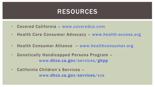 Health Insurance for Thalassemia and the Affordable Care Act | PPT