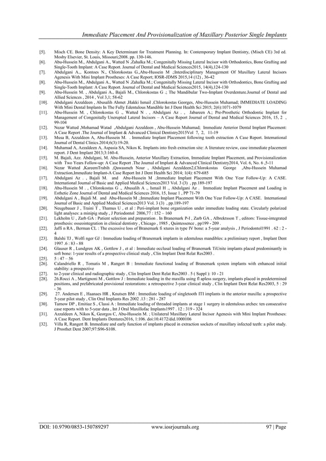 Immediate Placement and Provisionalization of Maxillary Posterior Single Implants | PDF | Dental ...