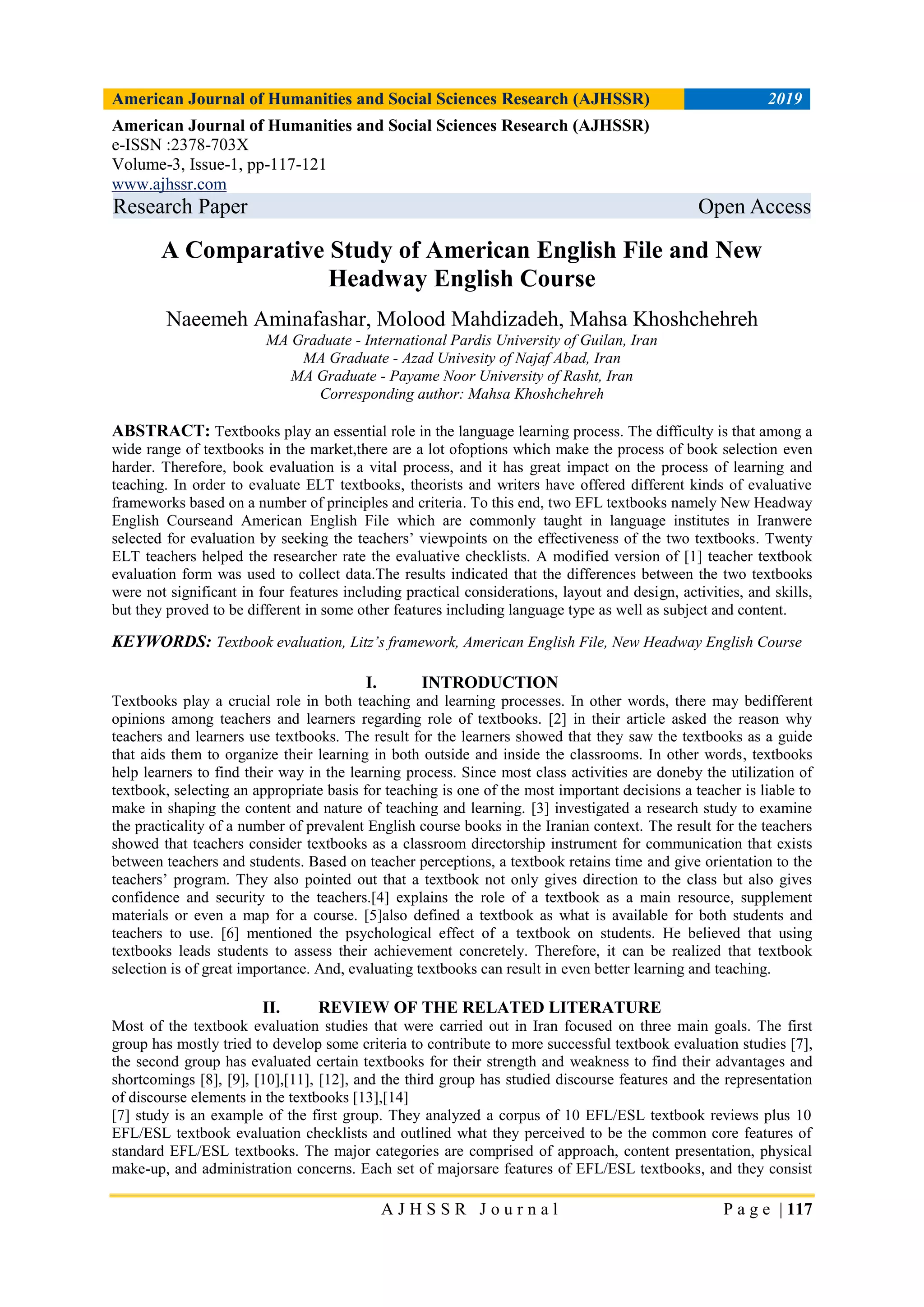 A Comparative Study of American English File and New Headway English Course | PDF