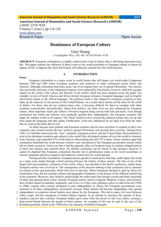 Dominance of European Culture | PDF