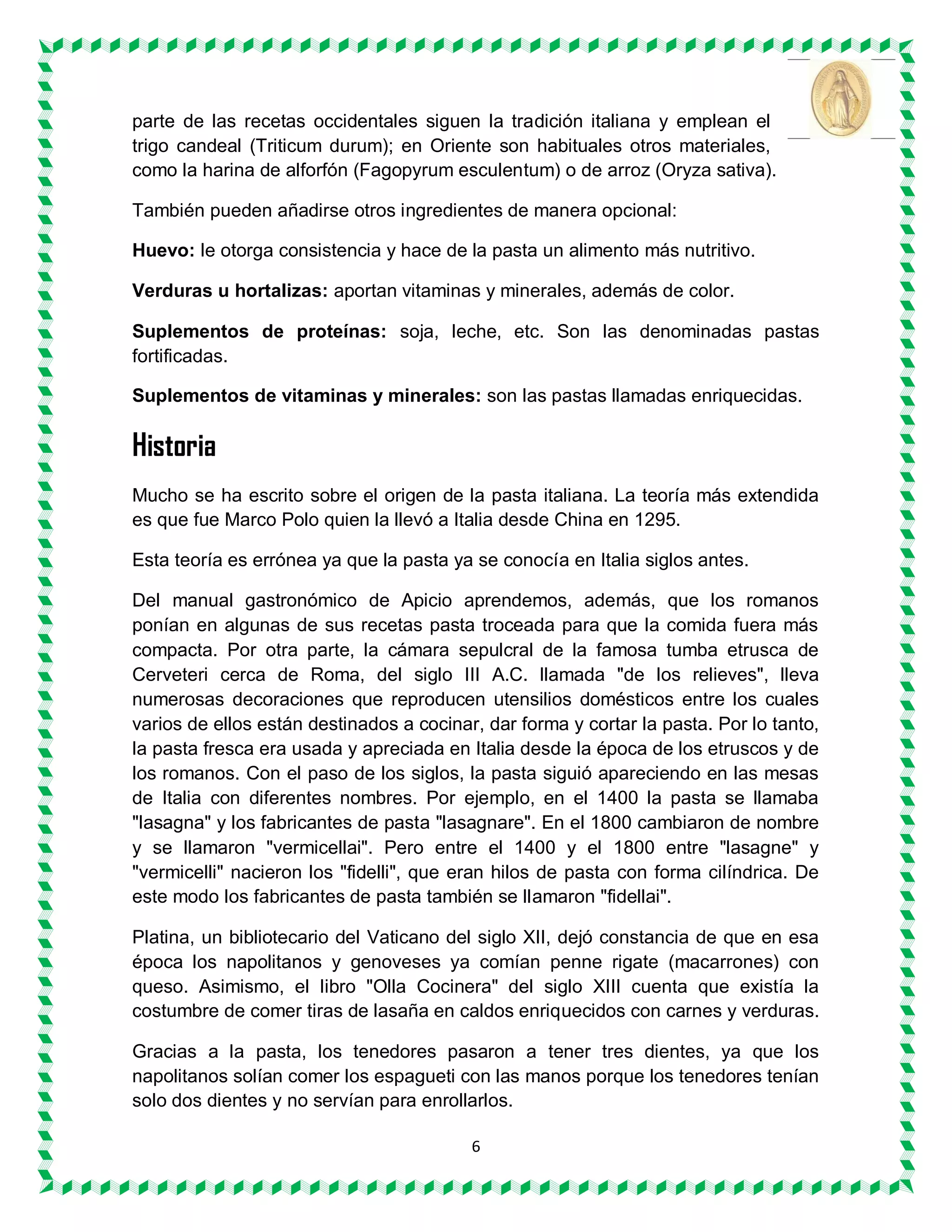 Generalidades de la Pasta y de la Papa | PDF