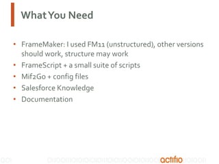 Putting it where they need it: How to Populate a Salesforce Knowledge base with FrameMaker ...