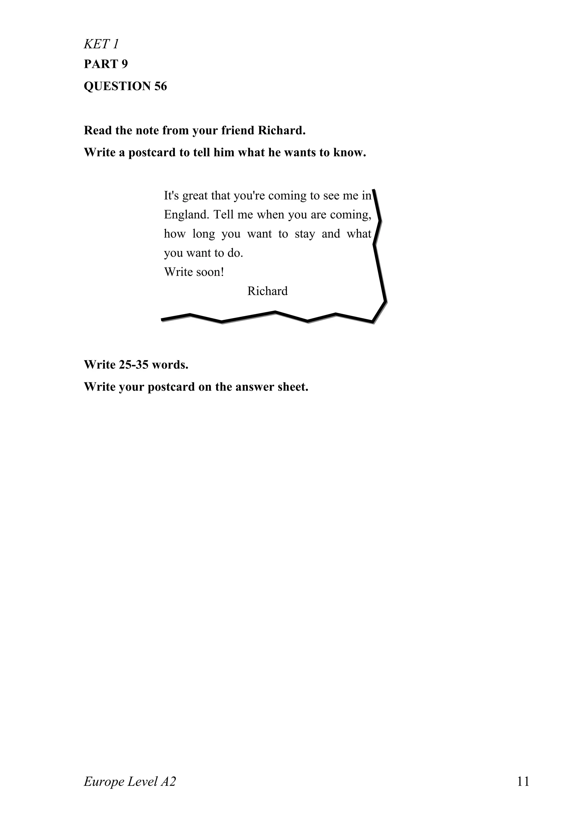 Cambridge KET 1 with answers | PDF