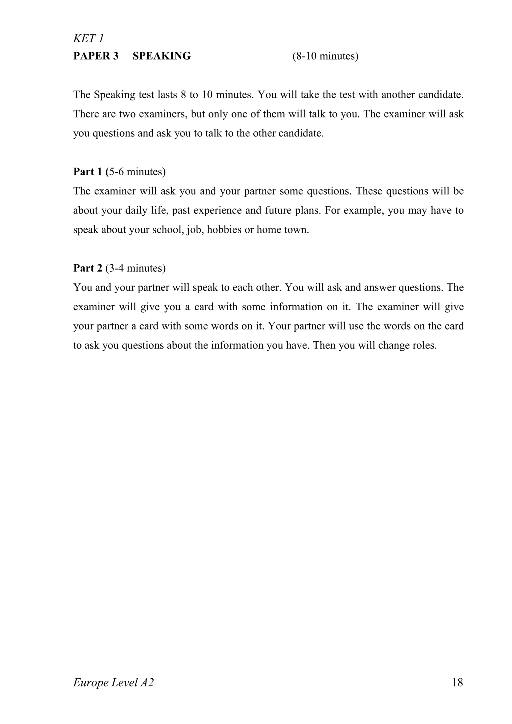 Cambridge KET 1 with answers | PDF