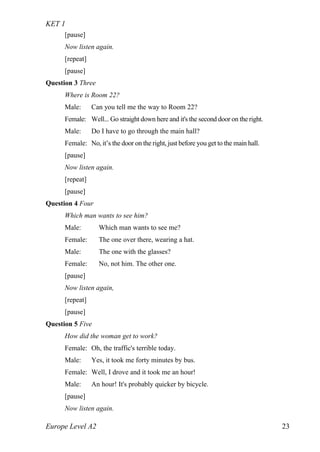 Cambridge KET 1 with answers | PDF