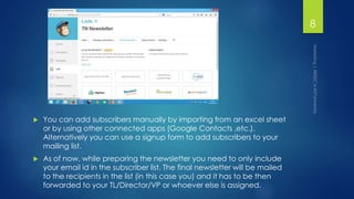 NEWSLETTER GUIDE How to use mailchimp | PPT