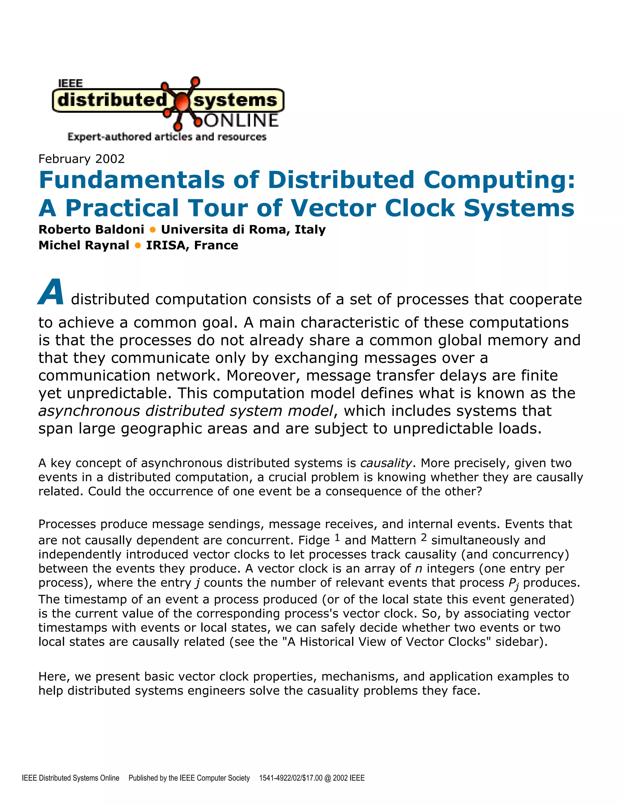 Vector Clocks | PDF | Computing | Technology & Computing