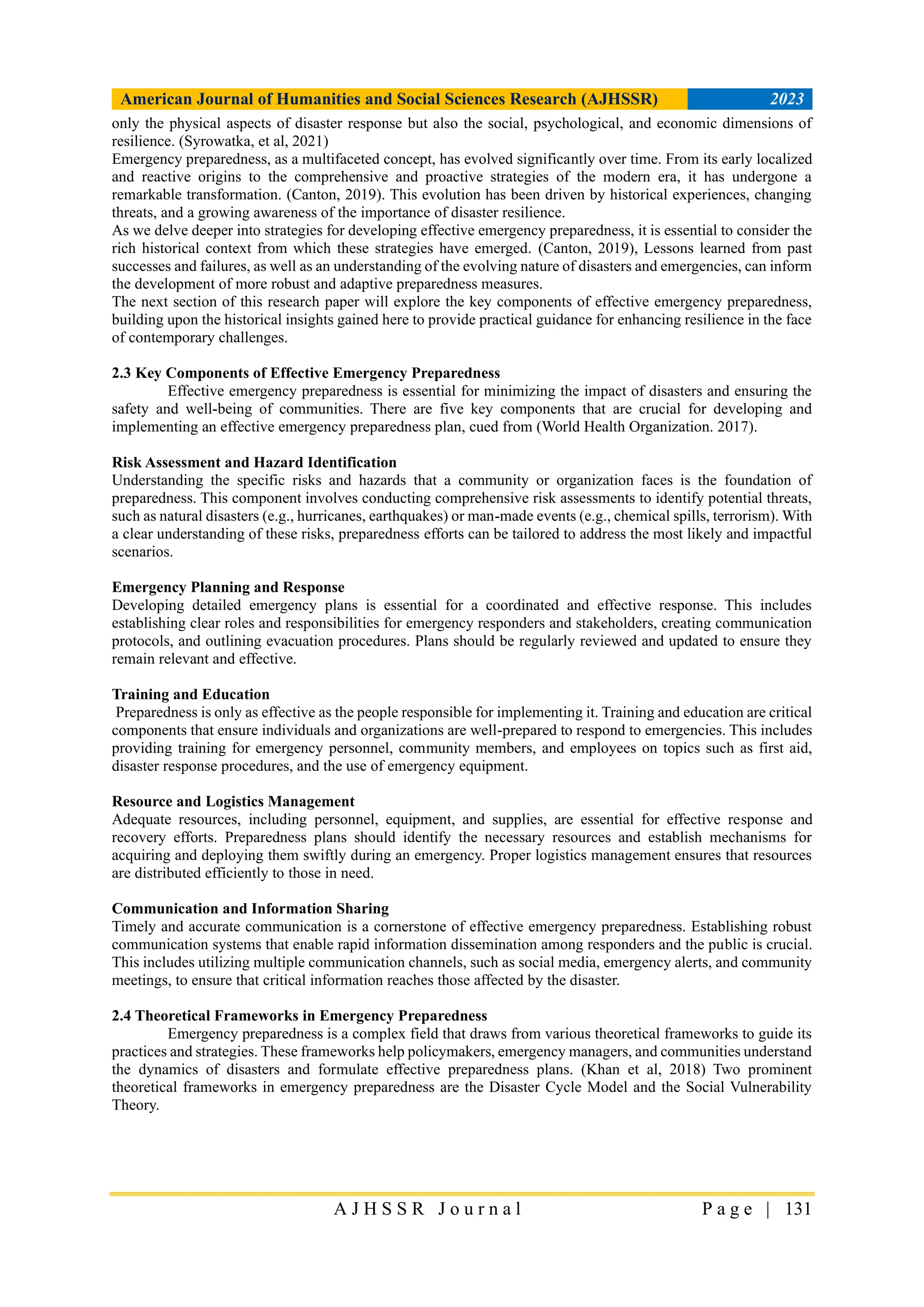 Strategies for Developing Effective Emergency Preparedness | PDF