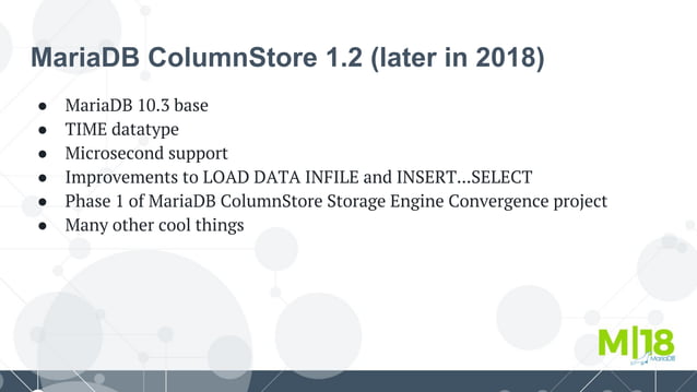 M|18 Understanding the Architecture of MariaDB ColumnStore | PPT