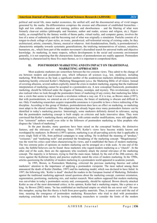 Postmodern Marketing and Its Impact on Traditional Marketing Approaches ...