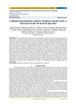 CAREER TRANSITIONS AMONG NURSING GRADUATES: A TRACER STUDY OF BATCH ...
