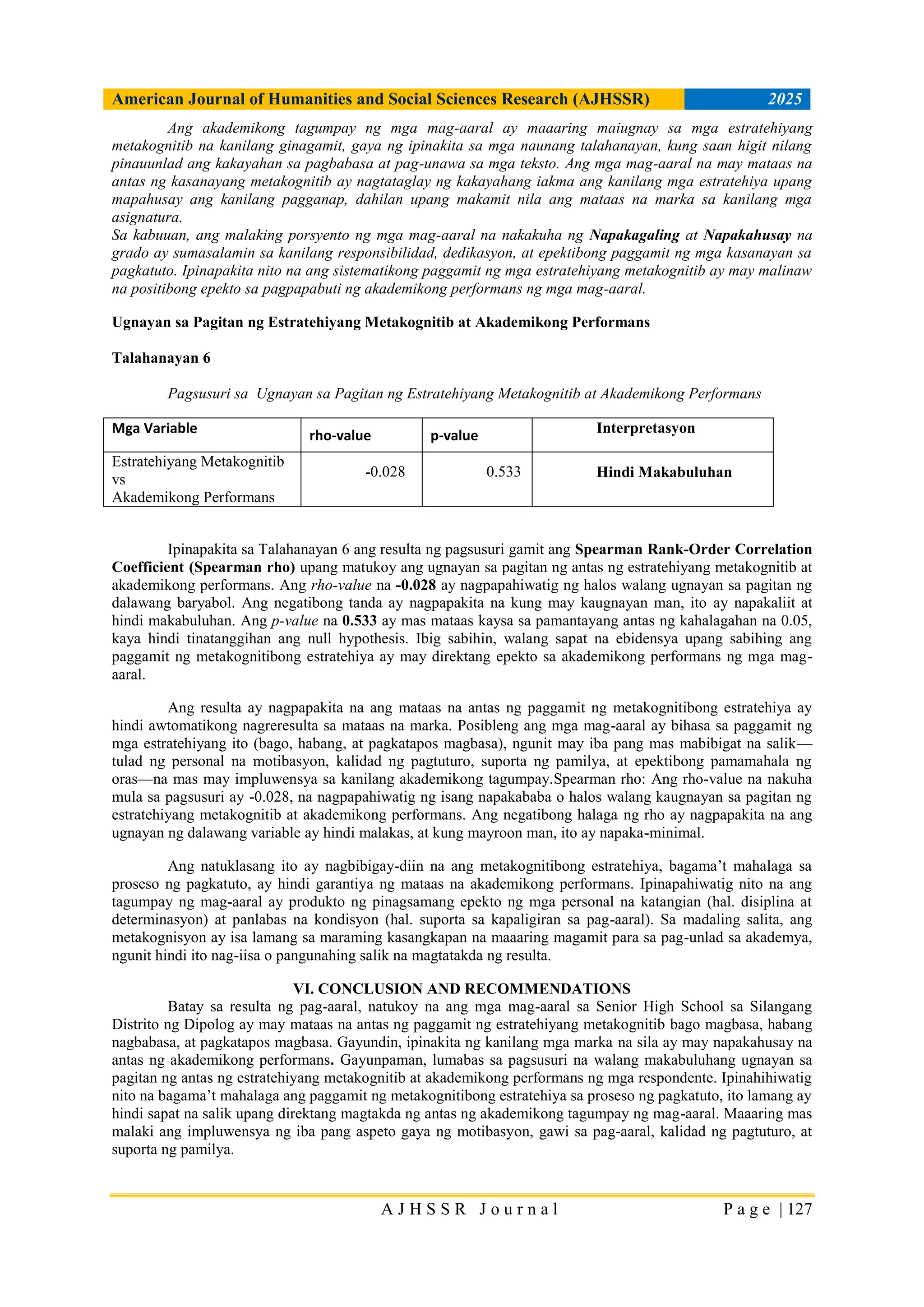 Estratehiyang Metakognitib sa Pag-Unawa ng Pagbasa at Akademikong ...
