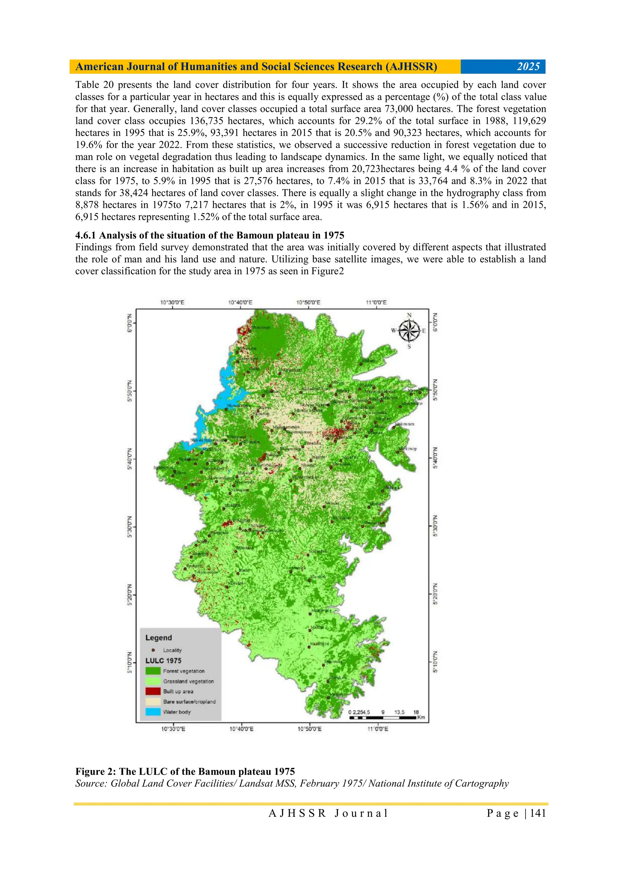 Land USE / Land Cover Dynamics in the Western Highlands of Camerroon ...