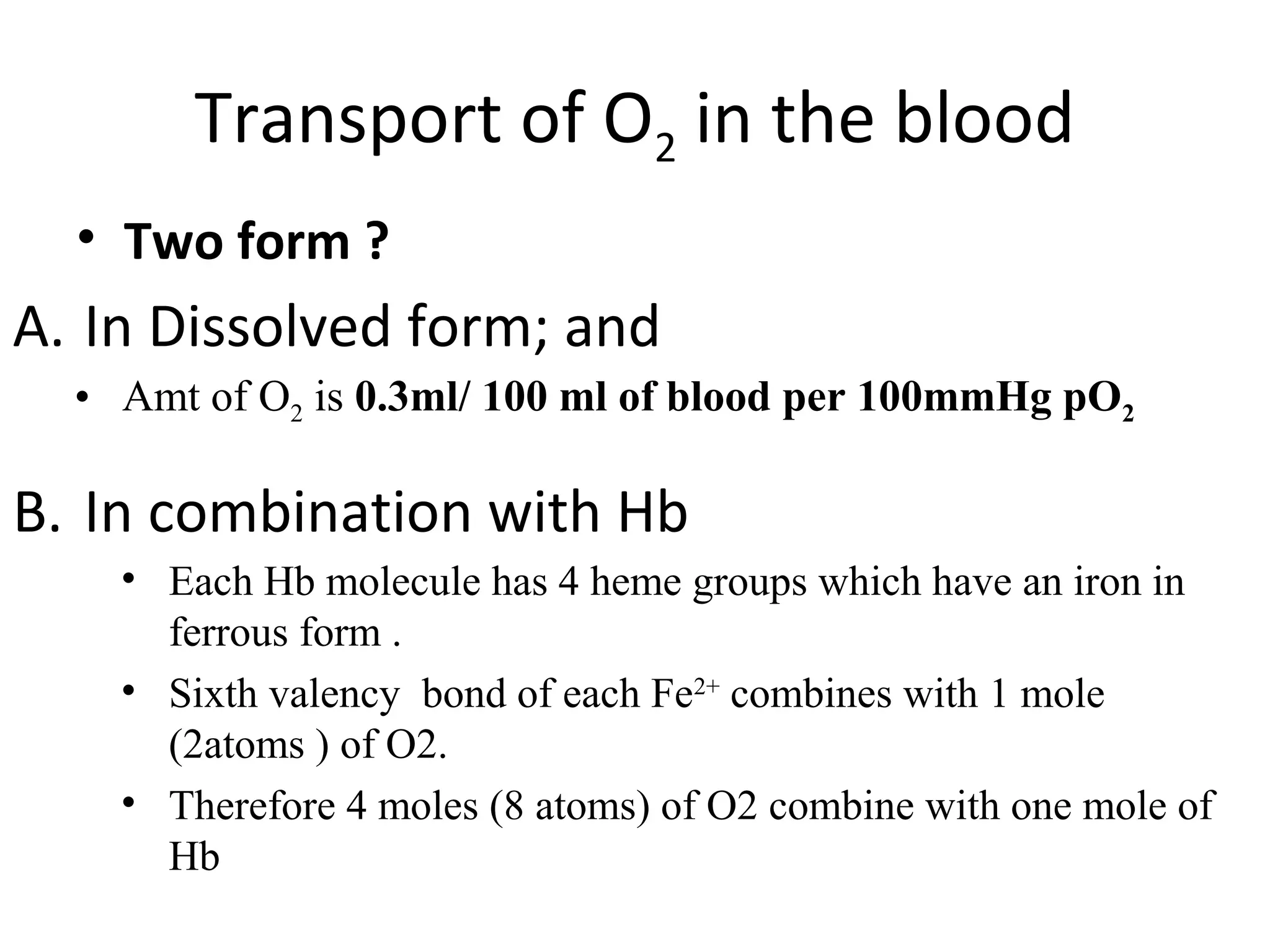 O2 and CO2 transport by M. Pandian | PPT