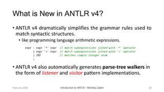Antlr part1 introduction | PPTX | Programming Languages | Computing