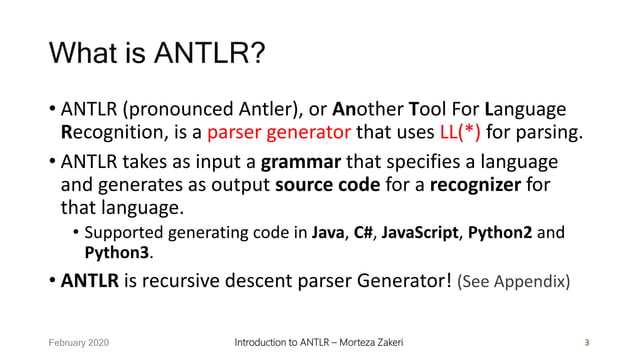 Antlr Part1 Introduction Ppt