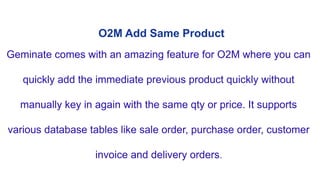 O2M Add Same Product | PPT