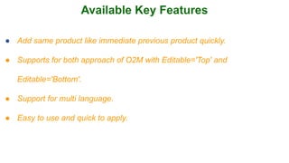 O2M Add Same Product | PPT