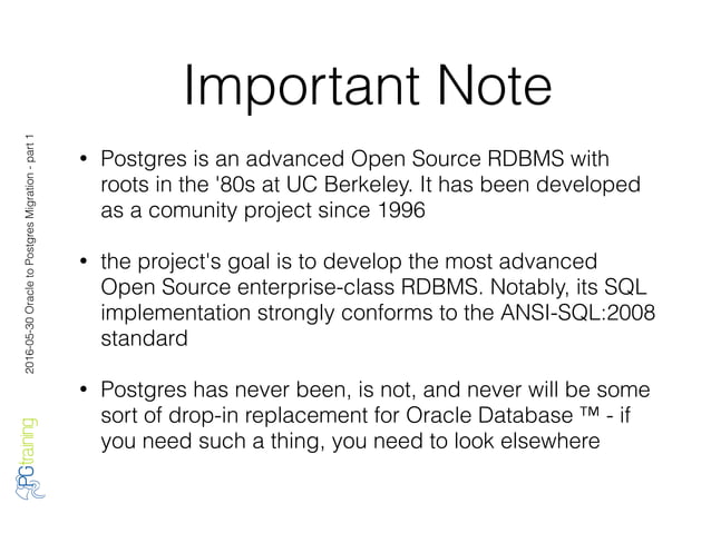 Oracle To Postgres Migration Part 1 Ppt