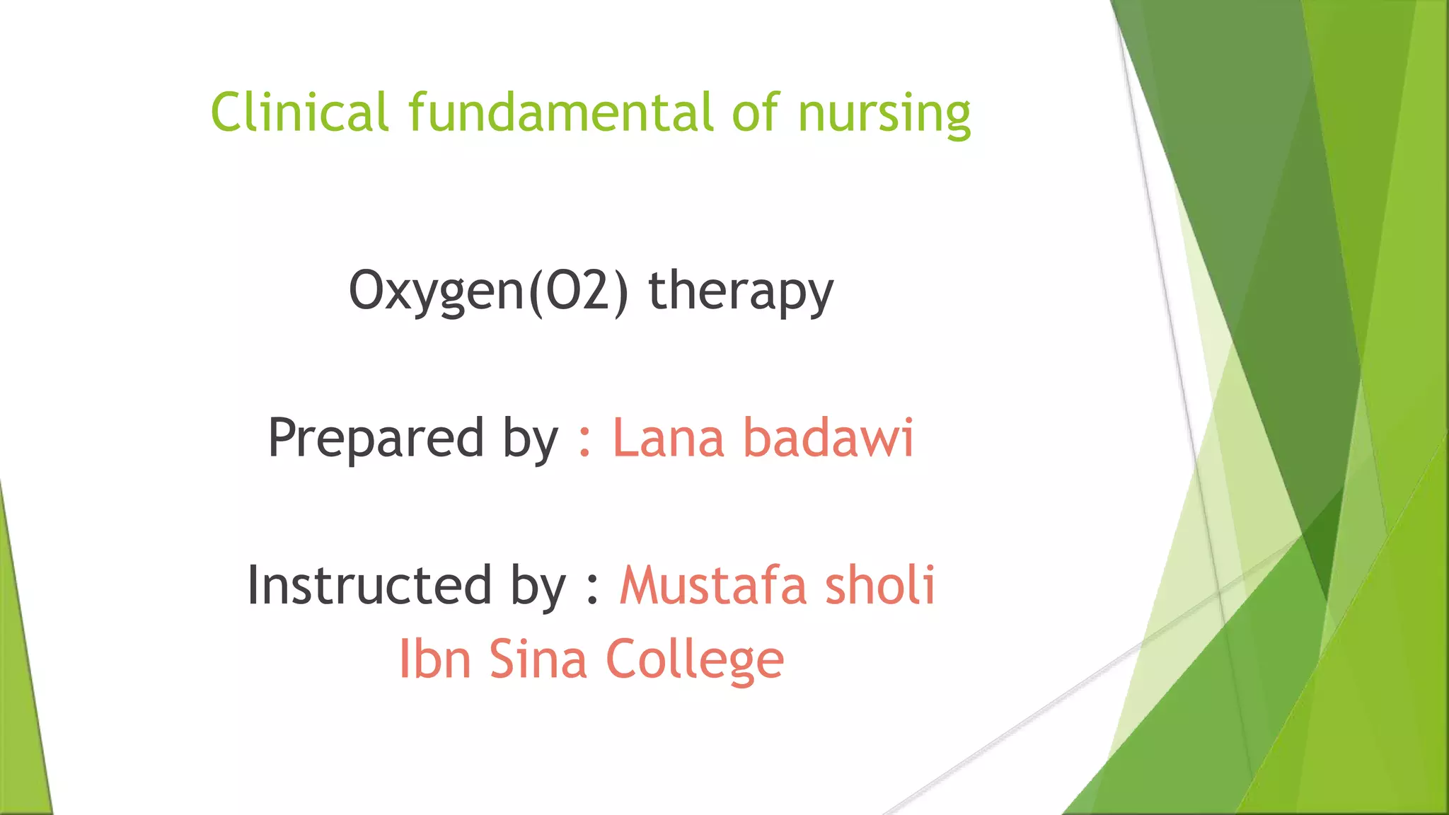 O2 therapy presentation | PPTX