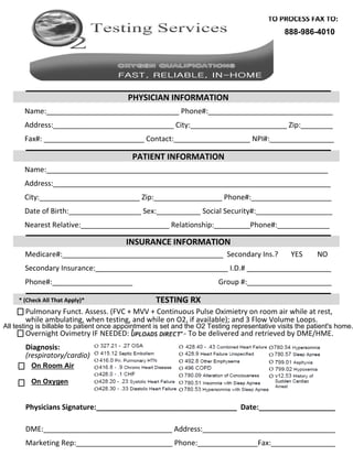O2 testing form | PDF