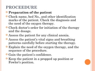 O2 therapy procedure | PPT