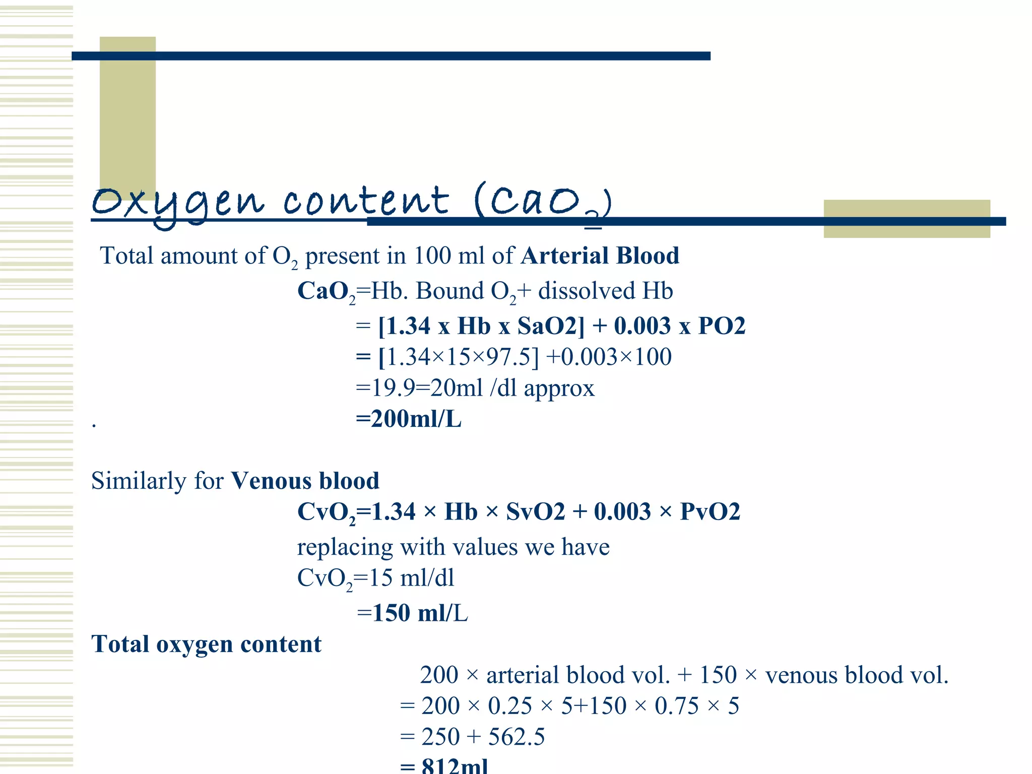 Physiology Of O2 Transport And O2 Dissociation Curve Ppt Lung And