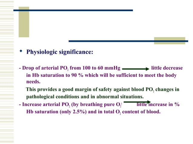 Physiology Of O2 Transport And O2 Dissociation Curve Ppt Lung And