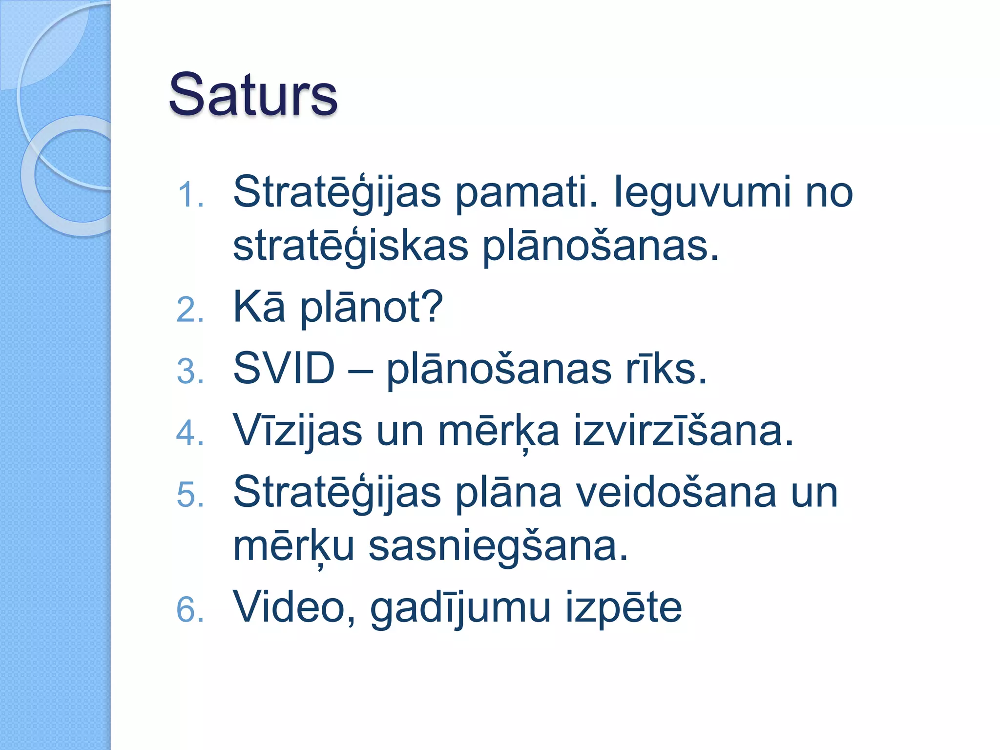 5. modulis – Stratēģiskā plānošana | PPTX