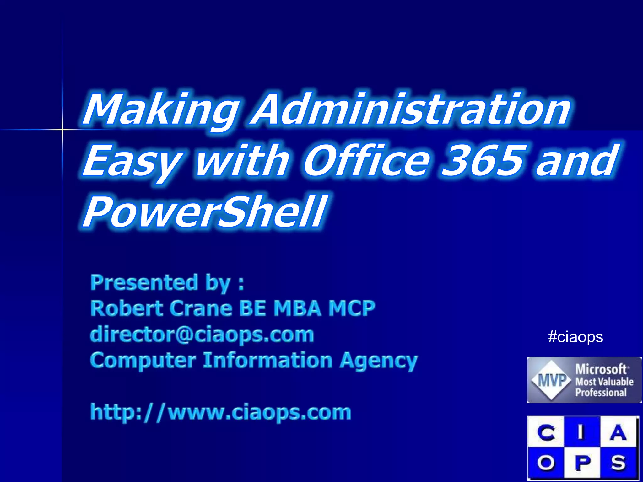 Getting Started with PowerShell for Office 365 | PPT