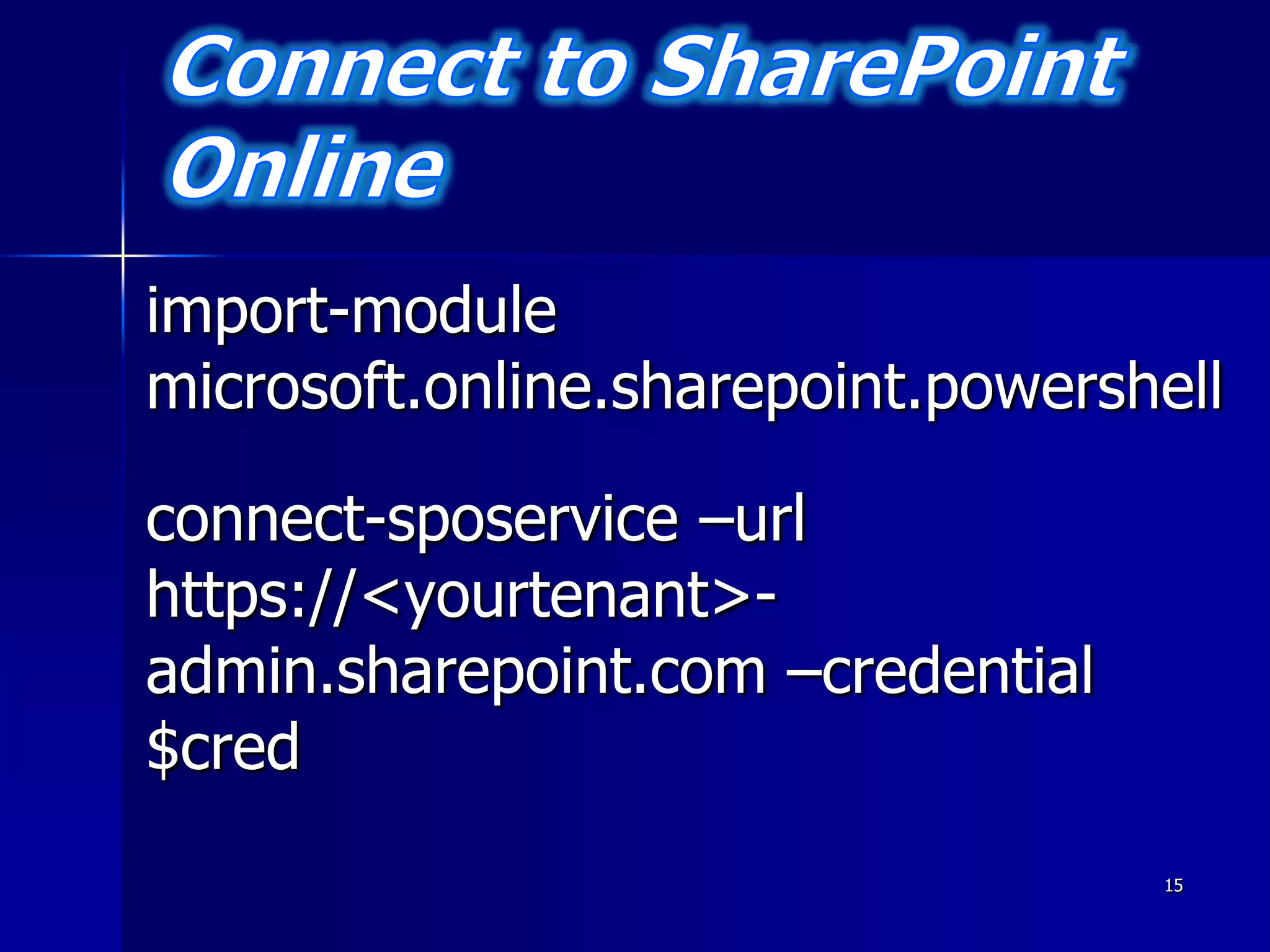 Getting Started with PowerShell for Office 365 | PPTX